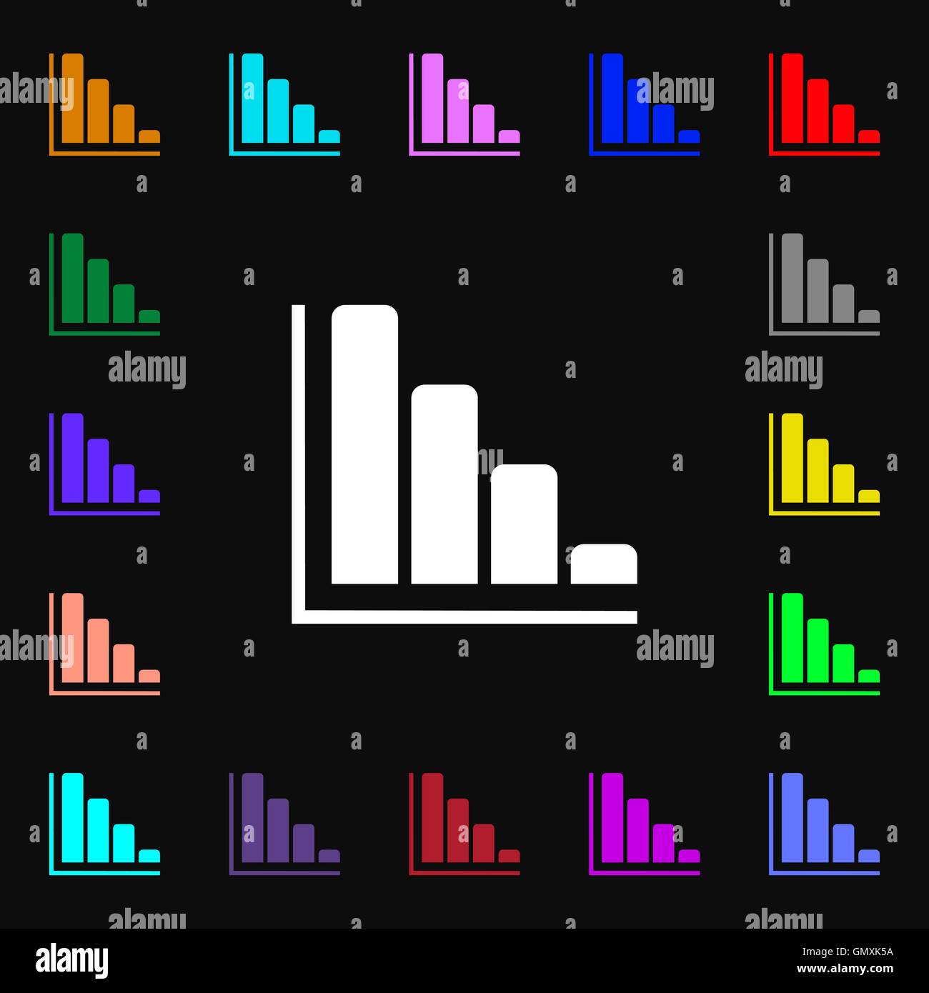 Infografik-Symbol Zeichen. Viele bunte Symbole für Ihr Design. Vektor ...