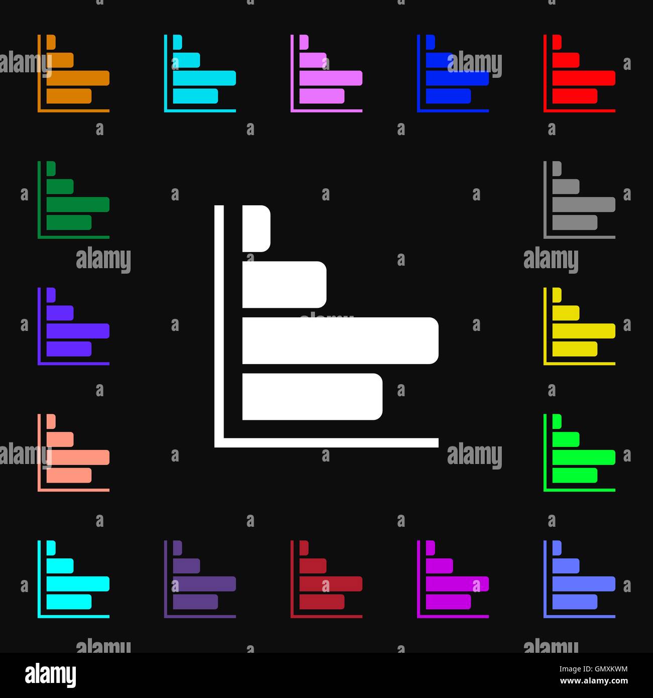 Infografik-Symbol Zeichen. Viele bunte Symbole für Ihr Design. Vektor ...