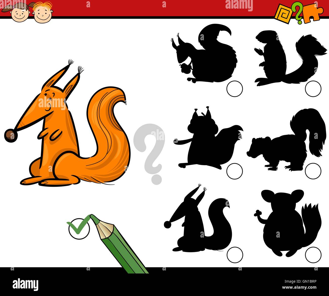 Cartoon illustration education shadow test -Fotos und -Bildmaterial in ...