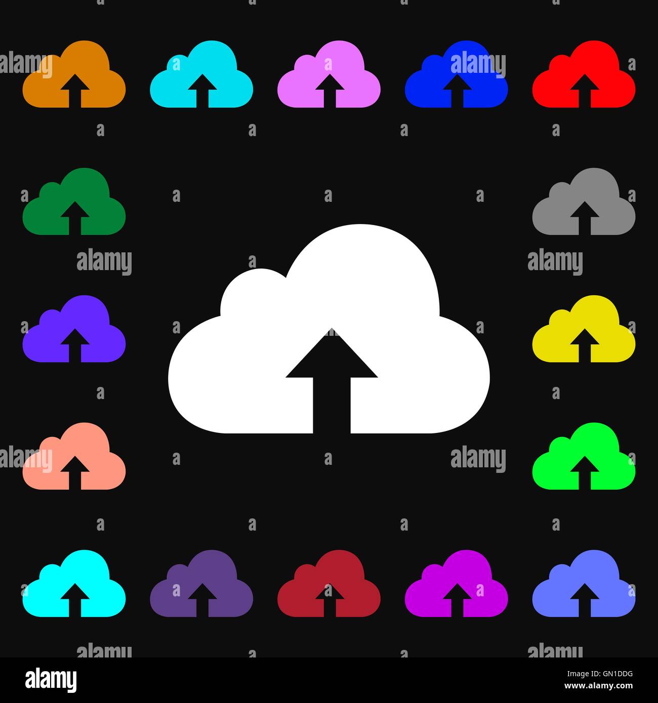 Backup-Symbol Zeichen. Viele bunte Symbole für Ihr Design. Vektor Stock ...