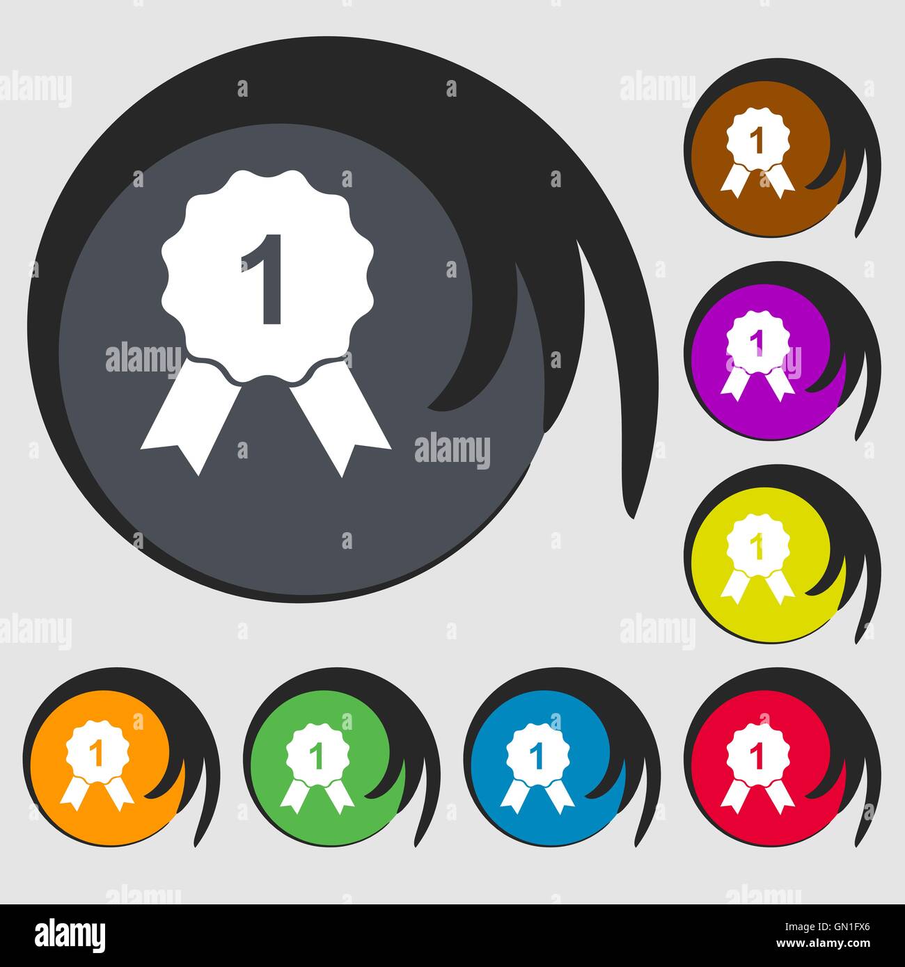 Award-Medaille-Symbol. Symbole auf acht farbigen Tasten. Vektor Stock-Vektorgrafik - Alamy