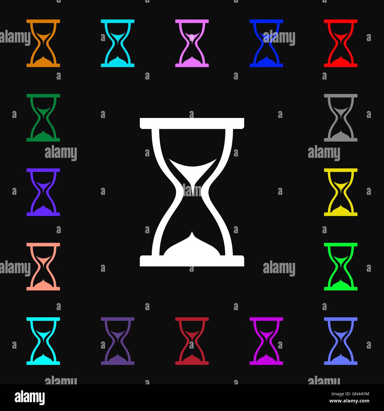 Sanduhr-Symbol Zeichen. Viele bunte Symbole für Ihr Design. Vektor ...