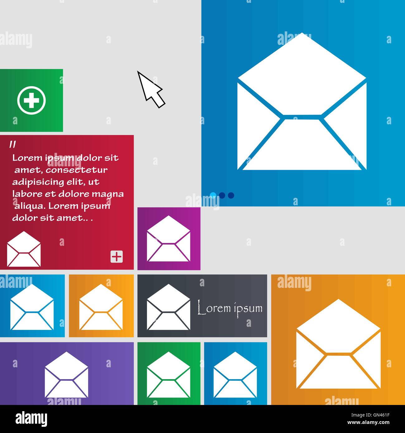 Post, Briefumschlag-Symbol Zeichen. Schaltflächen. Moderne Oberfläche ...