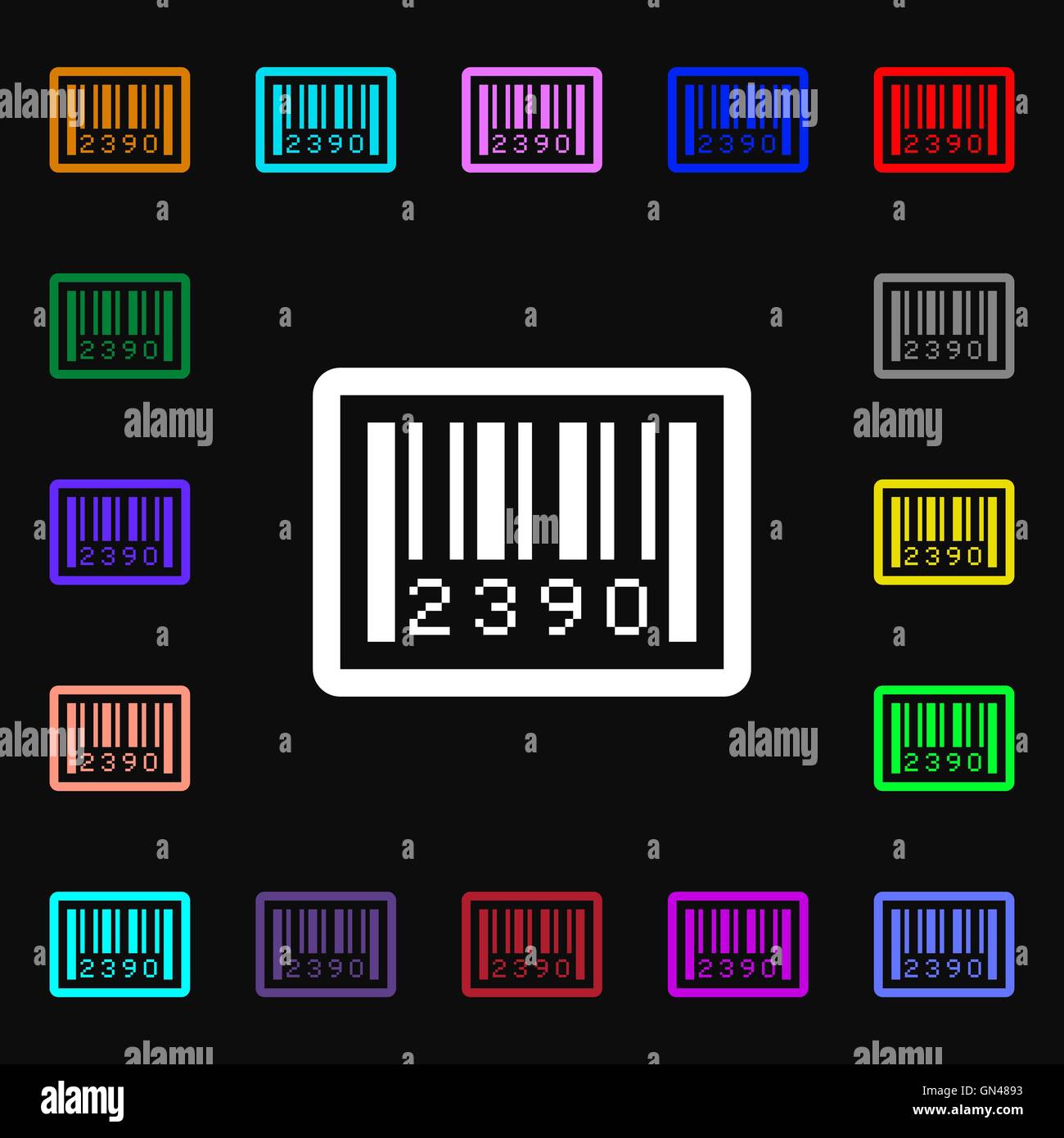 Barcode-Symbol Zeichen. Viele bunte Symbole für Ihr Design. Vektor ...