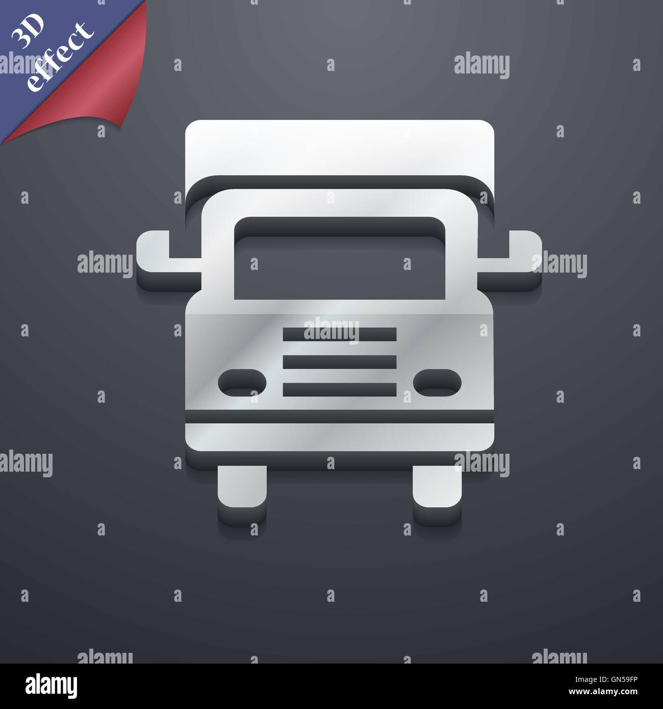 Transport LKW Symbol Symbol. 3D-Stil. Trendiges, modernes Design mit ...