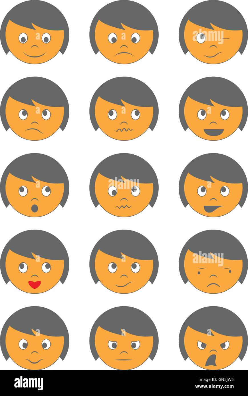 Smiley gesichter und emoticons Stock-Vektorgrafiken kaufen - Alamy