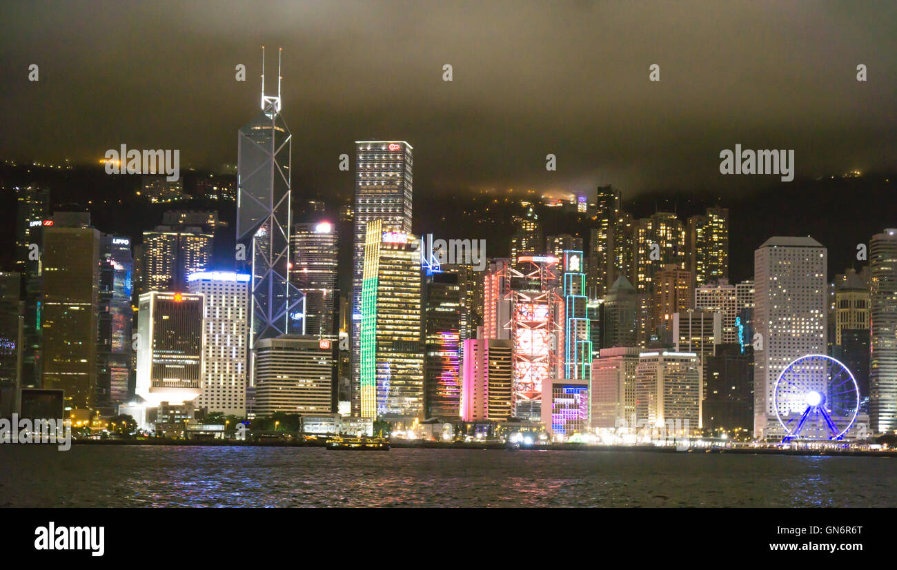 Stadtbild hong kong skyline nacht lichter zentrale stadt -Fotos und -Bildmaterial in hoher ...
