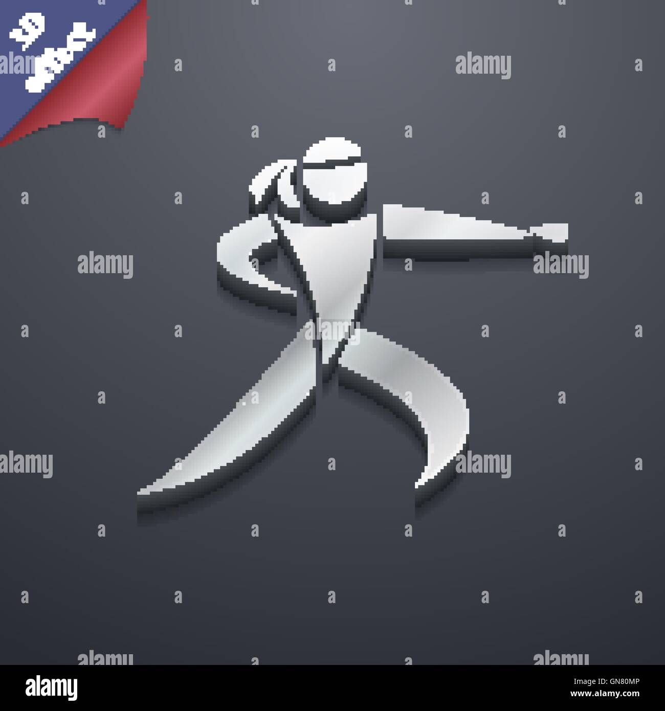Karate Kick Symbol Symbol. 3D-Stil. Trendiges, modernes Design mit ...