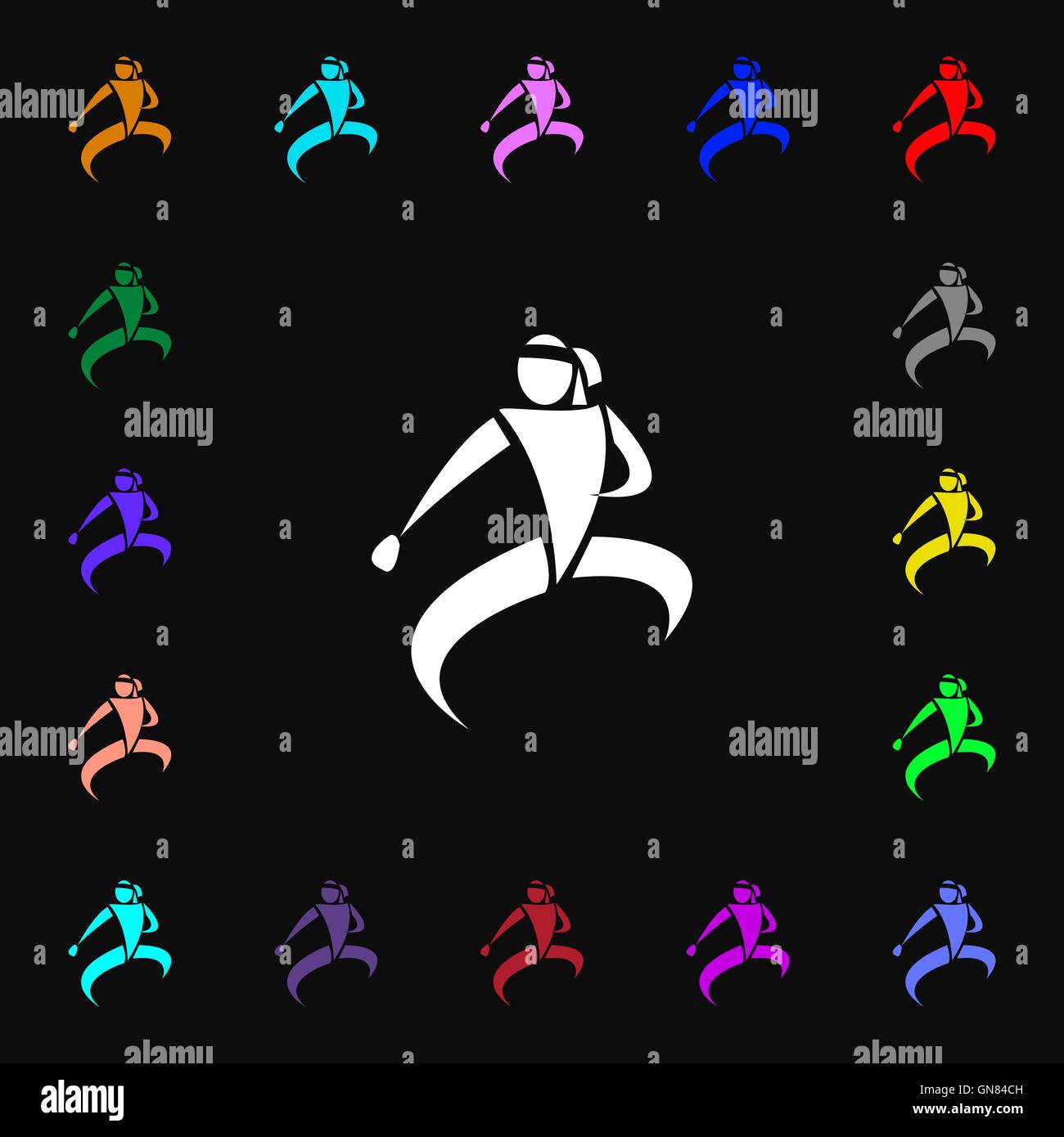 Karate kick Symbol Zeichen. Viele bunte Symbole für Ihr Design. Vektor ...