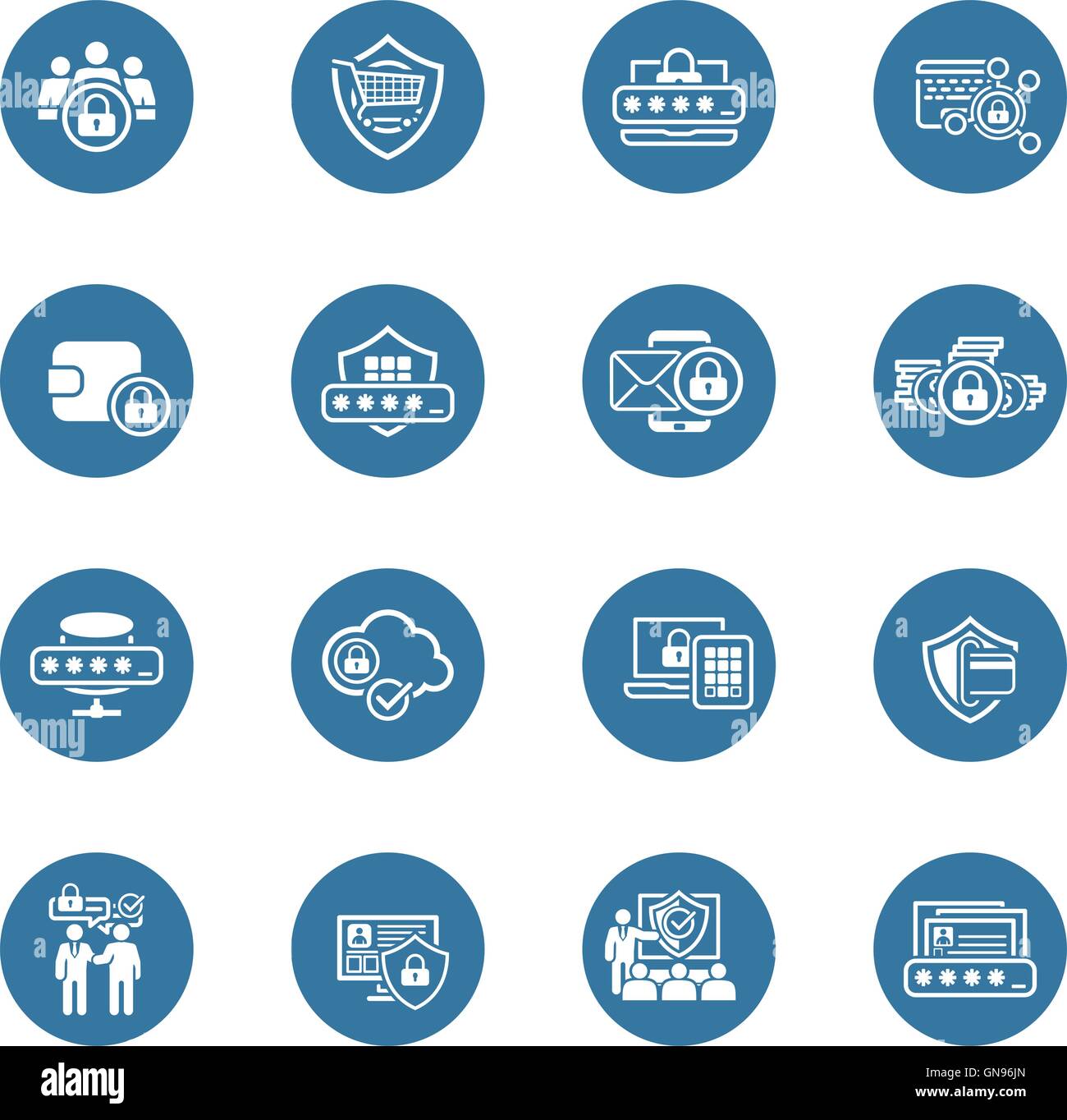 Flaches Design-Schutz und Sicherheit Icons Set Stock-Vektorgrafik - Alamy