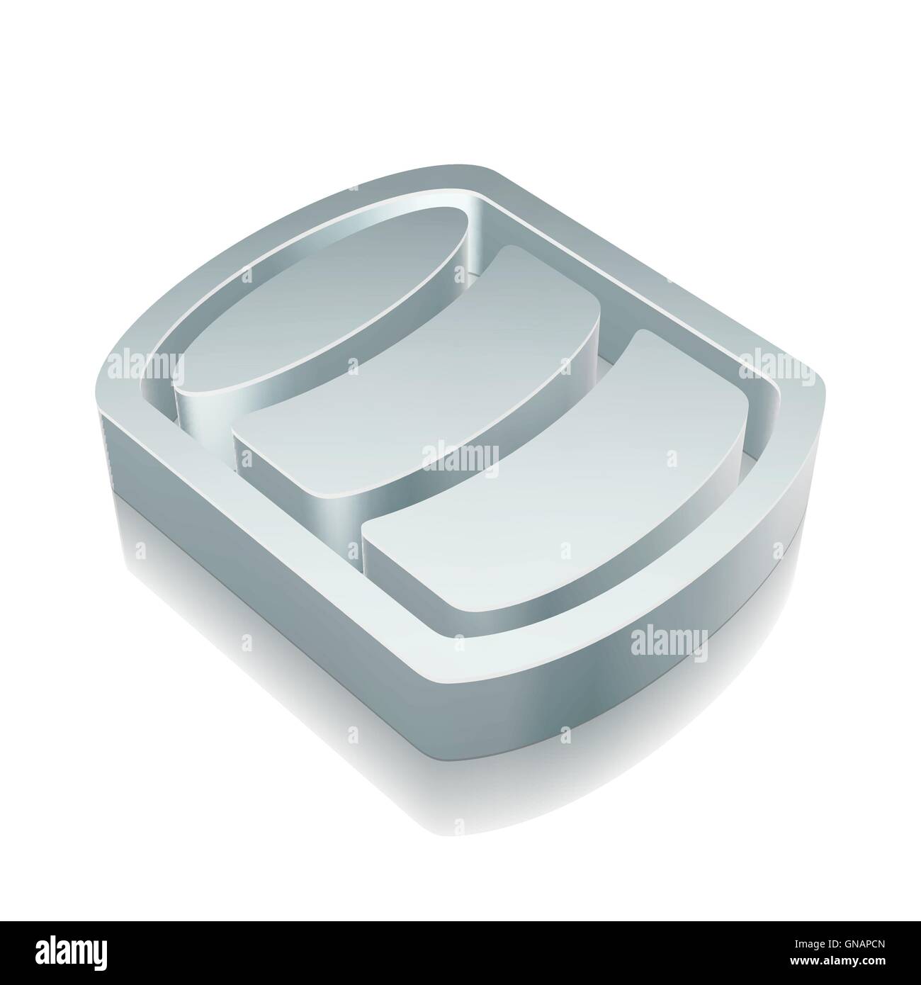 Programmierung-Symbol: 3d metallic Datenbank mit Reflexion, Vektor-Illustration Stock ...