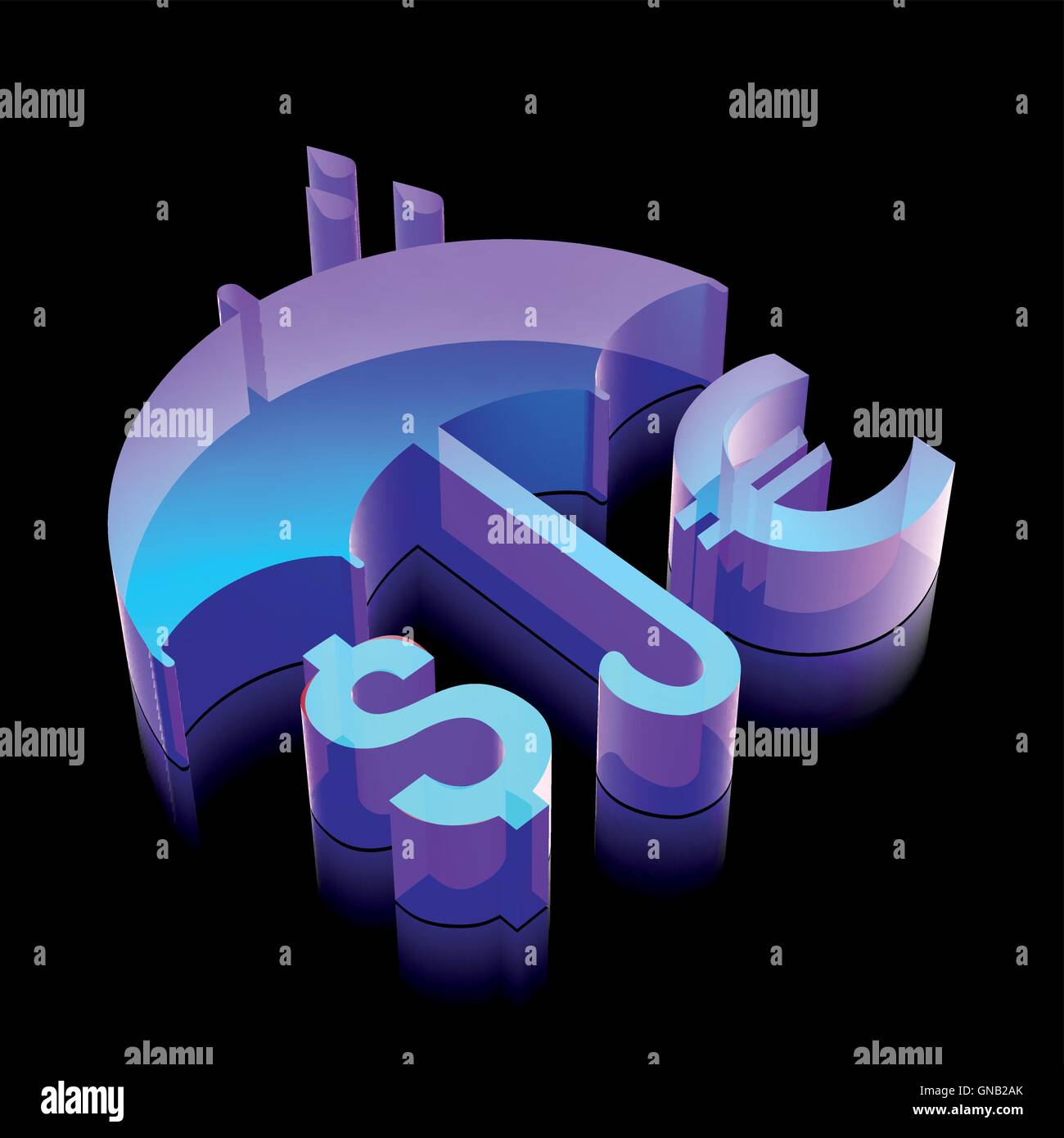 Datenschutz-Symbol: 3d Neon leuchtende Geld und Dach aus Glas, Vektor ...