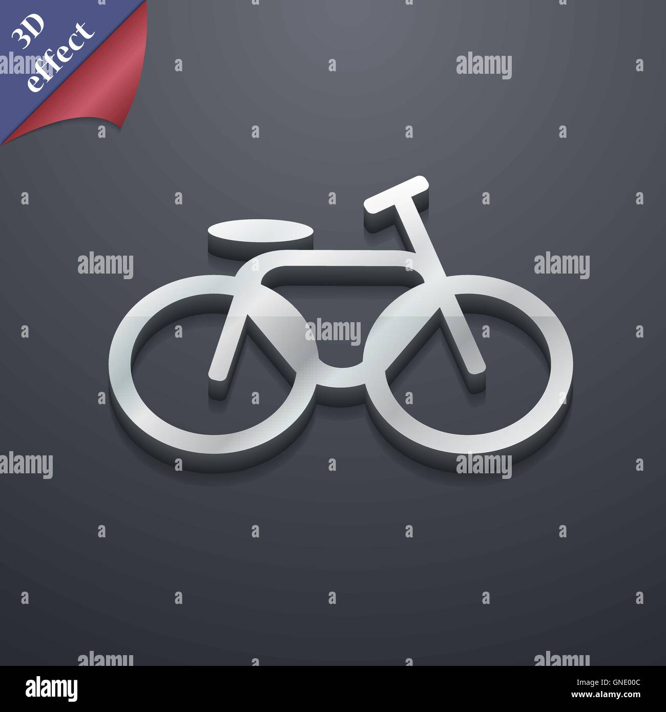 Fahrrad, Fahrrad-Symbol Symbol. 3D-Stil. Trendiges, modernes Design mit ...