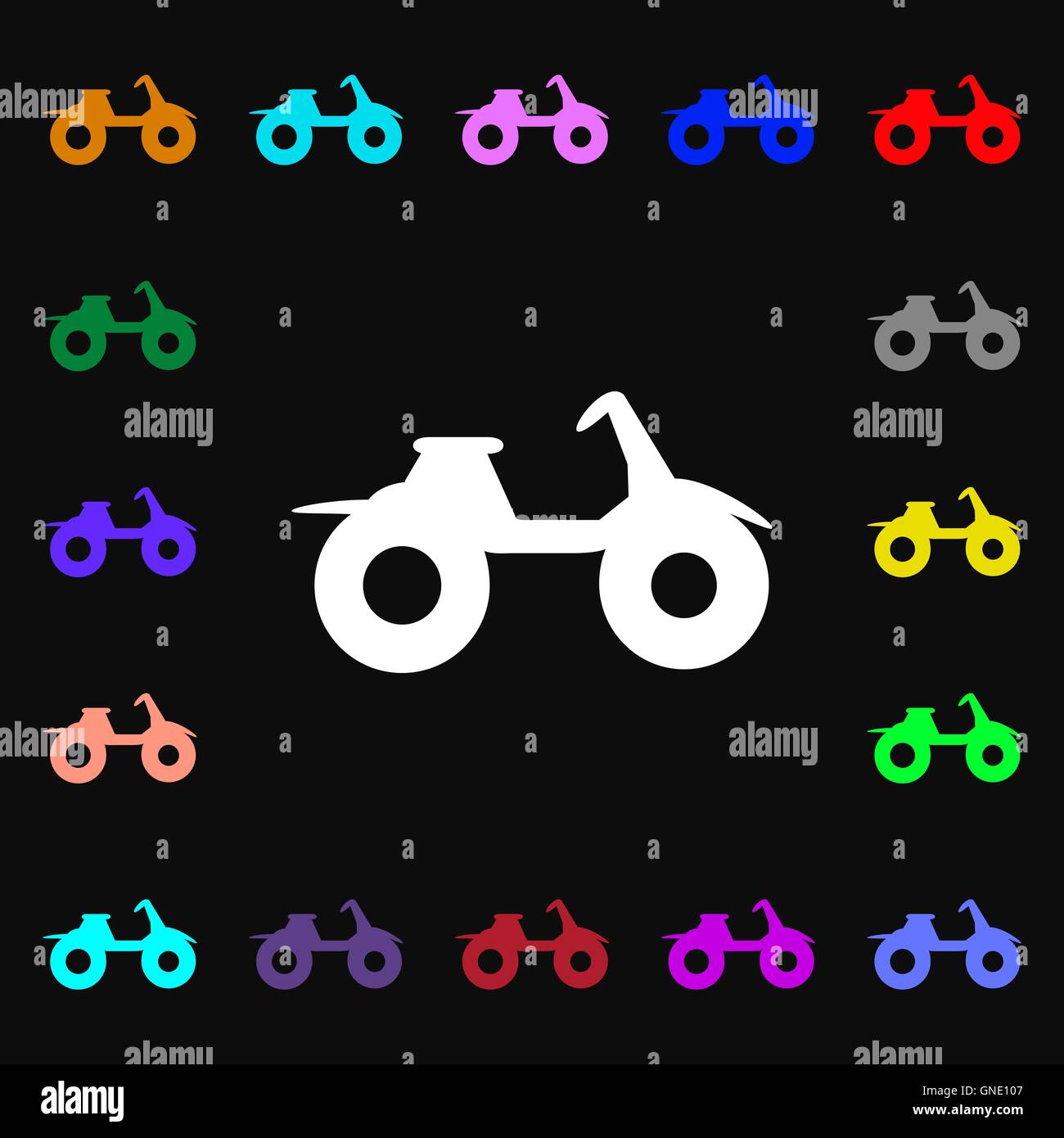 ATV-Symbol Zeichen. Viele bunte Symbole für Ihr Design. Vektor Stock ...