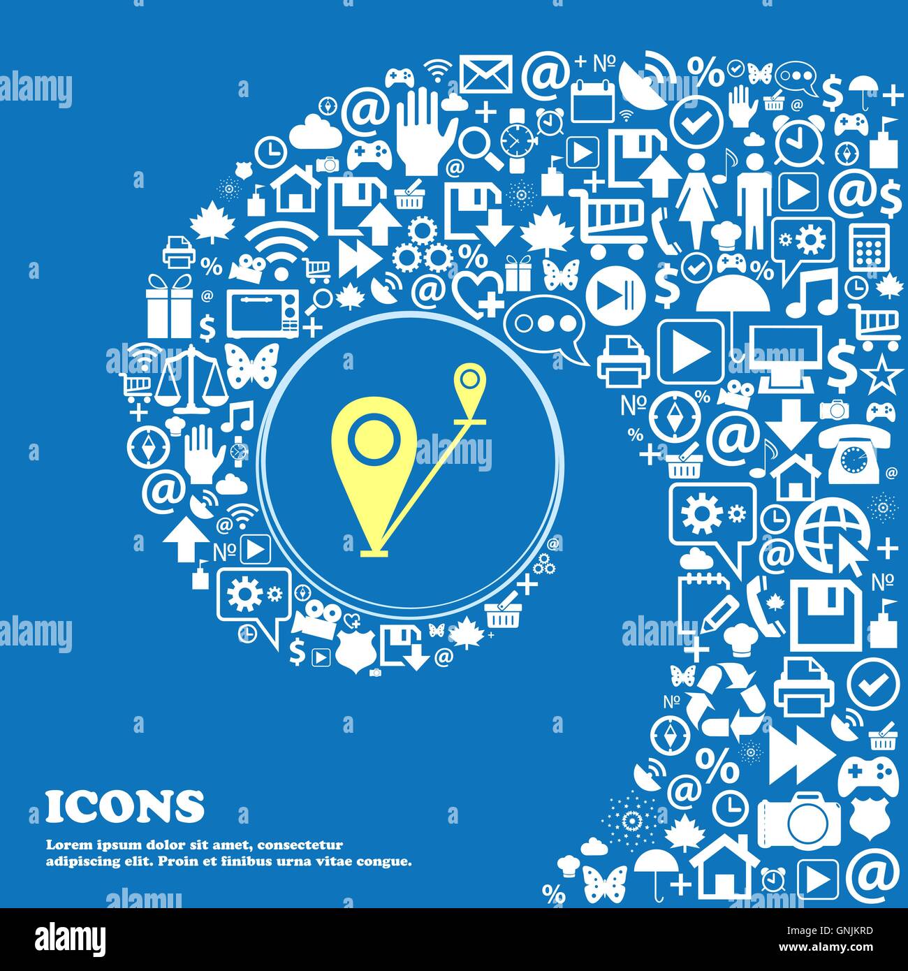 Zeiger-Symbol Zeichen zuordnen. Schöne Reihe von wunderschönen Ikonen ...