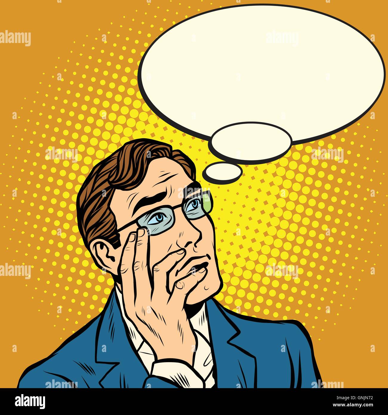 Mann der Denker pose Stock-Vektorgrafik - Alamy