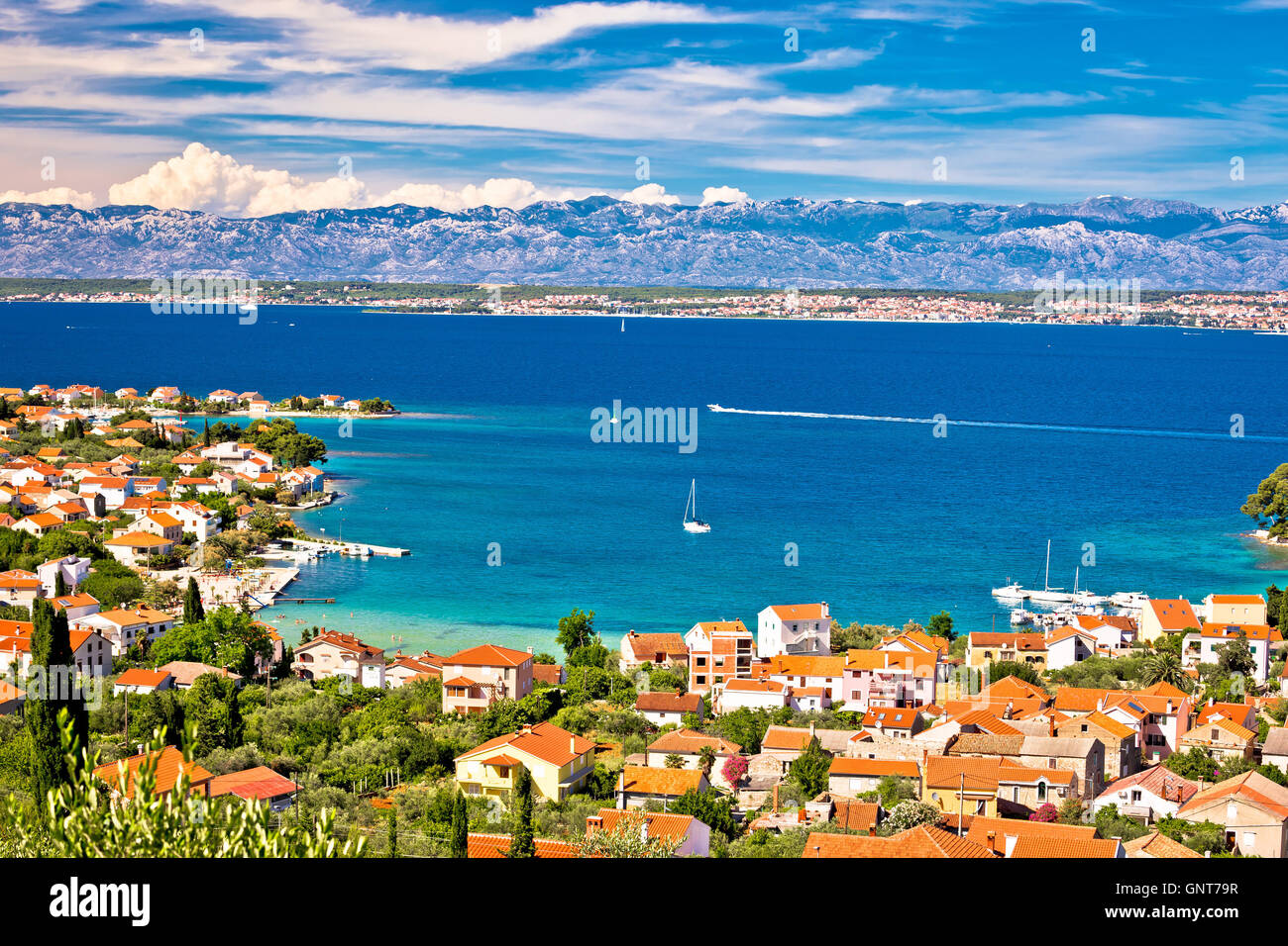 Insel Ugljan Strand und Küste Luftaufnahme, Dalmatien, Kroatien ...