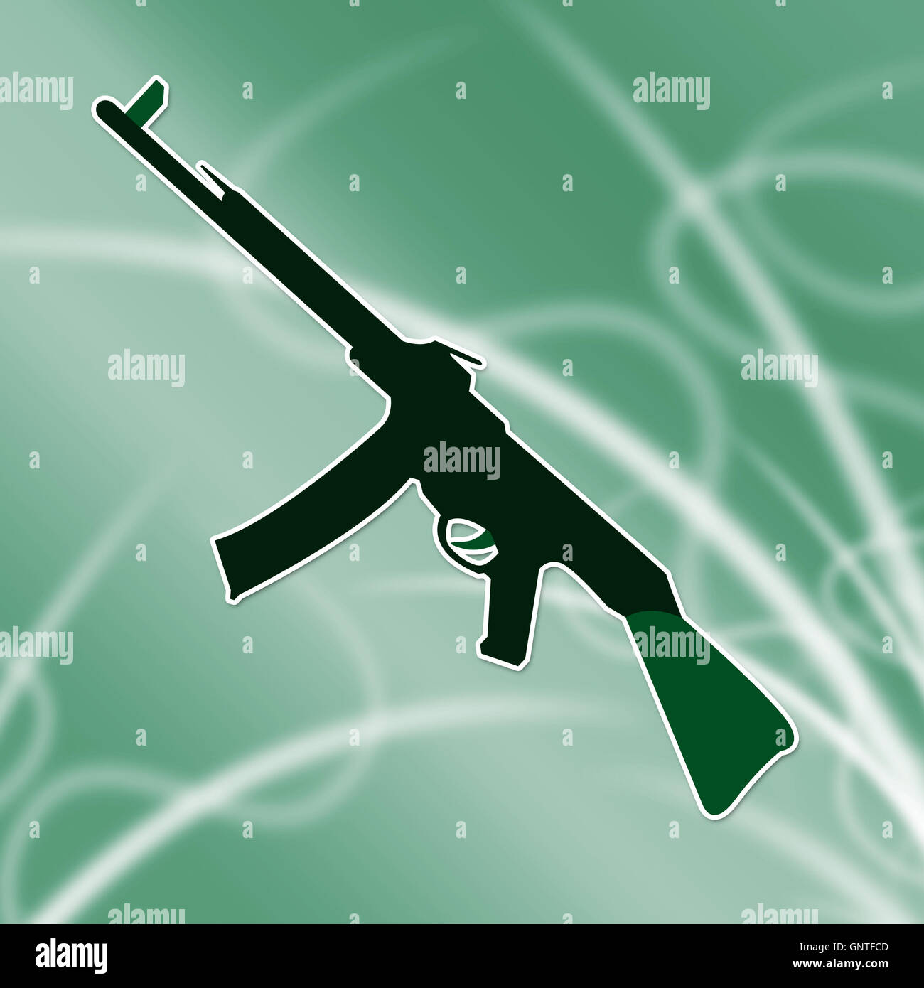 Maschinengewehr-Symbol für Kampf und Krieg Stockfotografie - Alamy