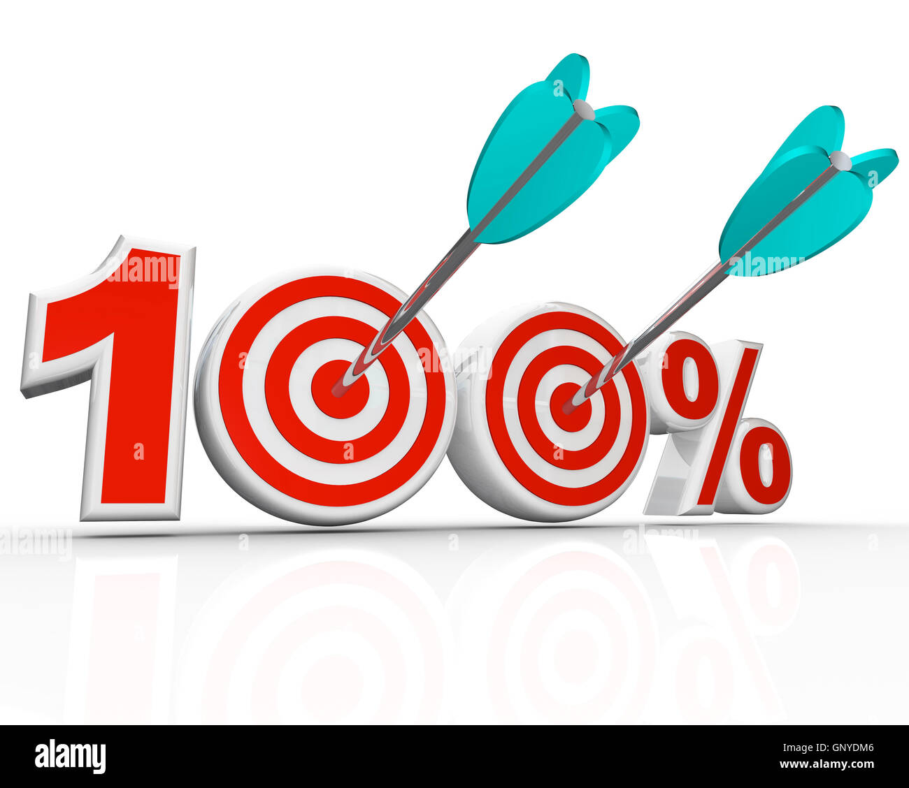 100 Prozent Pfeile in Ziele perfekt Score Stockfotografie - Alamy