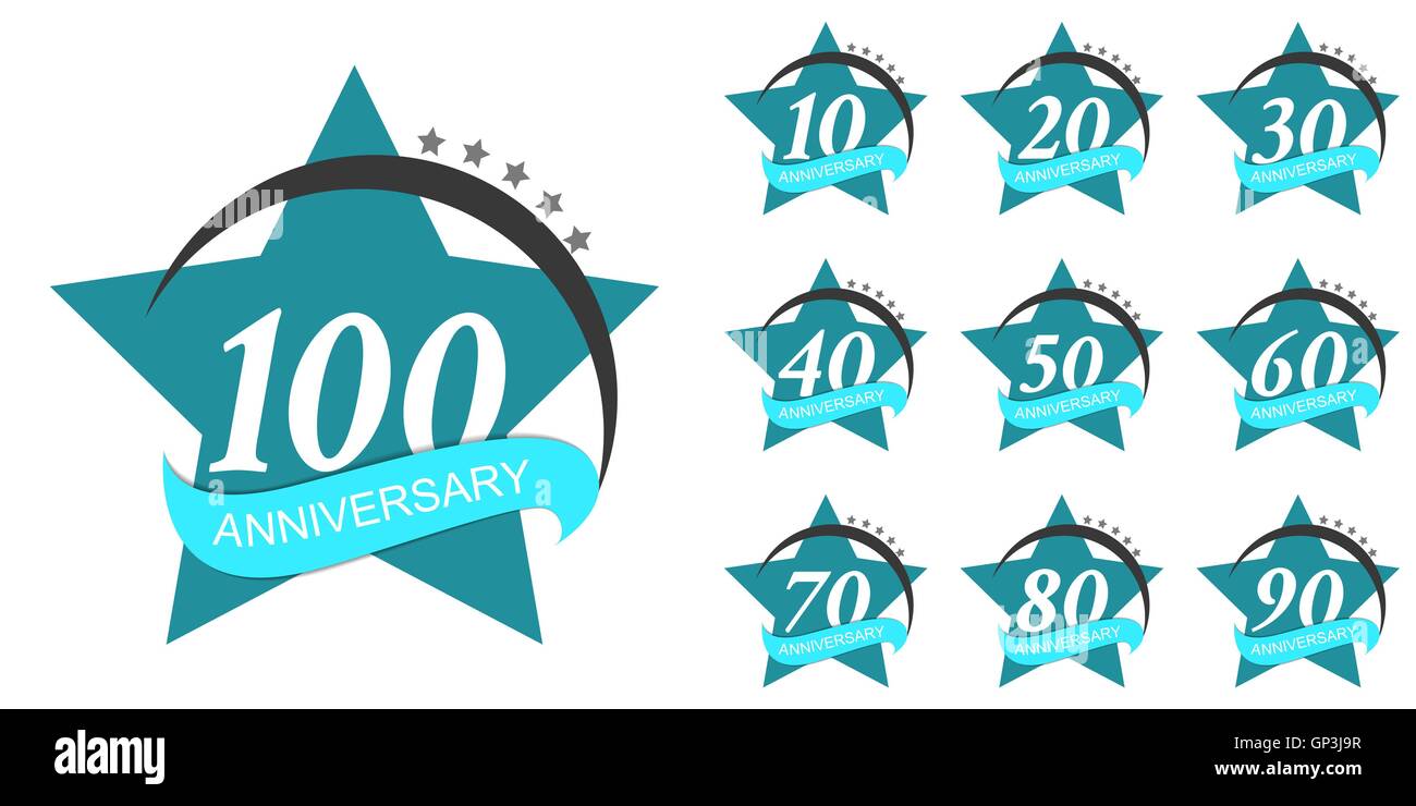 Vorlage Logo Set Jubiläum Vektor-Illustration Stock-Vektorgrafik - Alamy