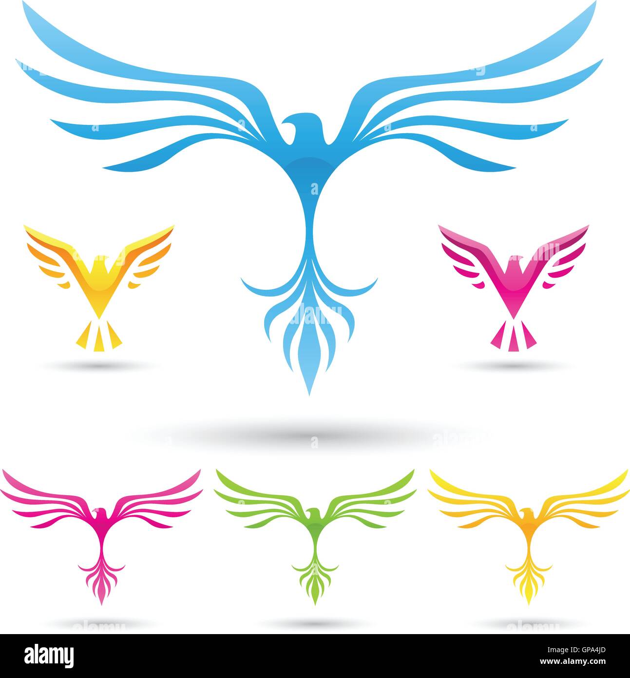 Vektor-Illustration der verschiedenen Vögel Symbole Stock-Vektorgrafik ...