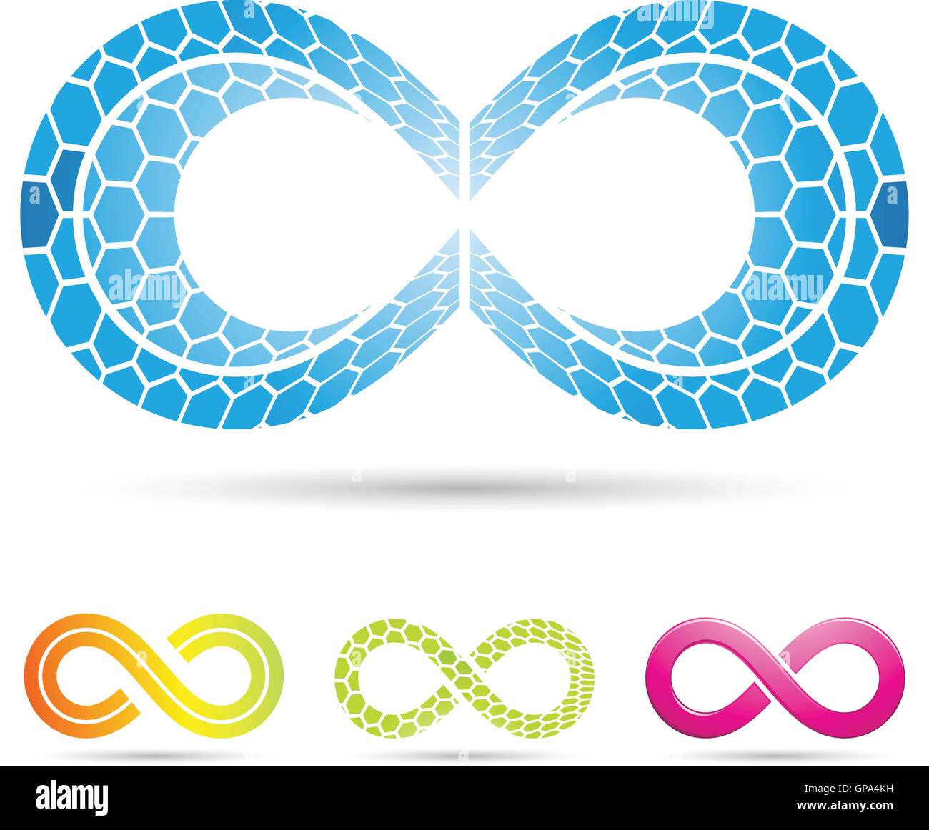 Vektor-Illustration der Unendlichkeit Symbole mit Mosaik-Muster Stock ...