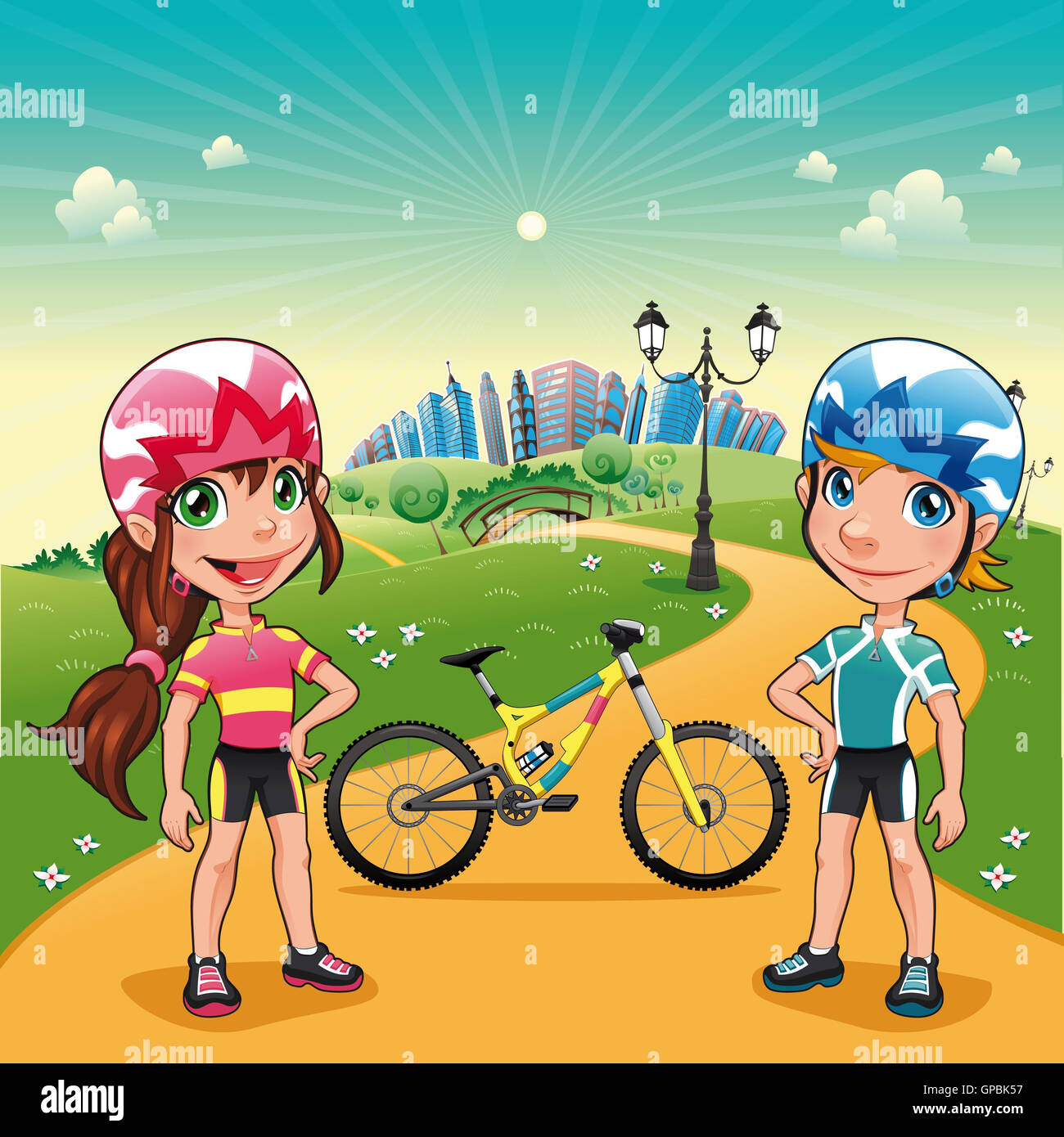 Cartoon radfahrer -Fotos und -Bildmaterial in hoher Auflösung – Alamy