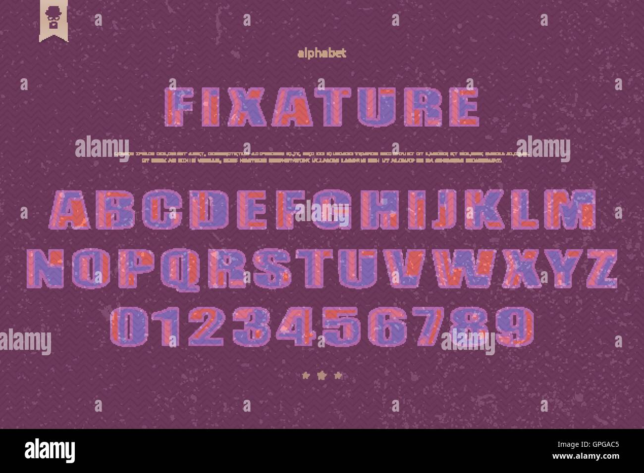 industriellen Stil Alphabet Buchstaben und zahlen. Vektor-Font ...