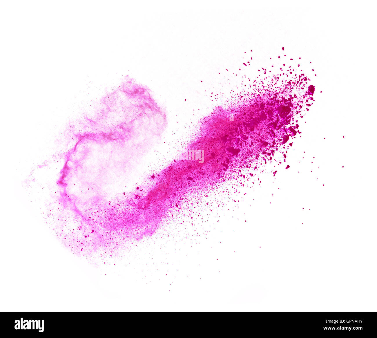 Pink explosion isolated on white -Fotos und -Bildmaterial in hoher ...