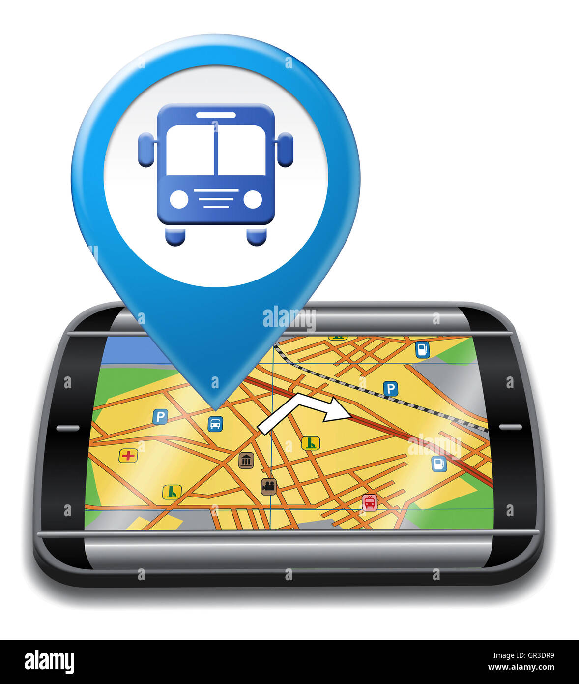 Bus route map Ausgeschnittene Stockfotos und -bilder - Alamy