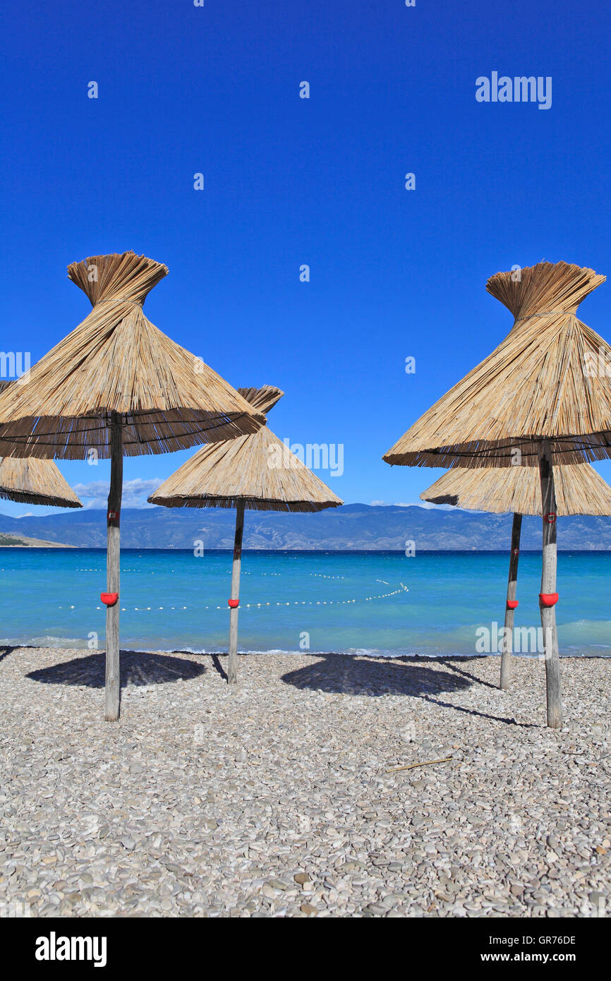 Strand, Baska, Insel Krk, Kroatien, Europa Stockfotografie - Alamy