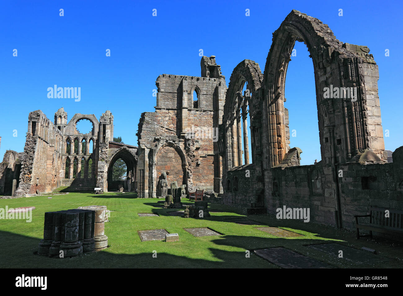 Schottland, Highland, Elgin, Ruine der Kathedrale, Gothic Kreuz ...
