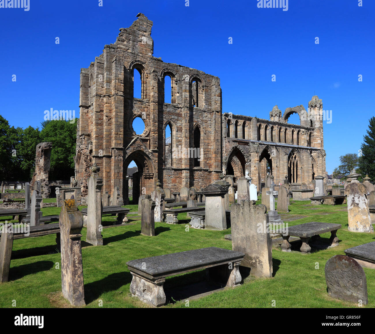 Schottland, Highlands, Elgin, Ruine der Kathedrale, Gothic Kreuz ...