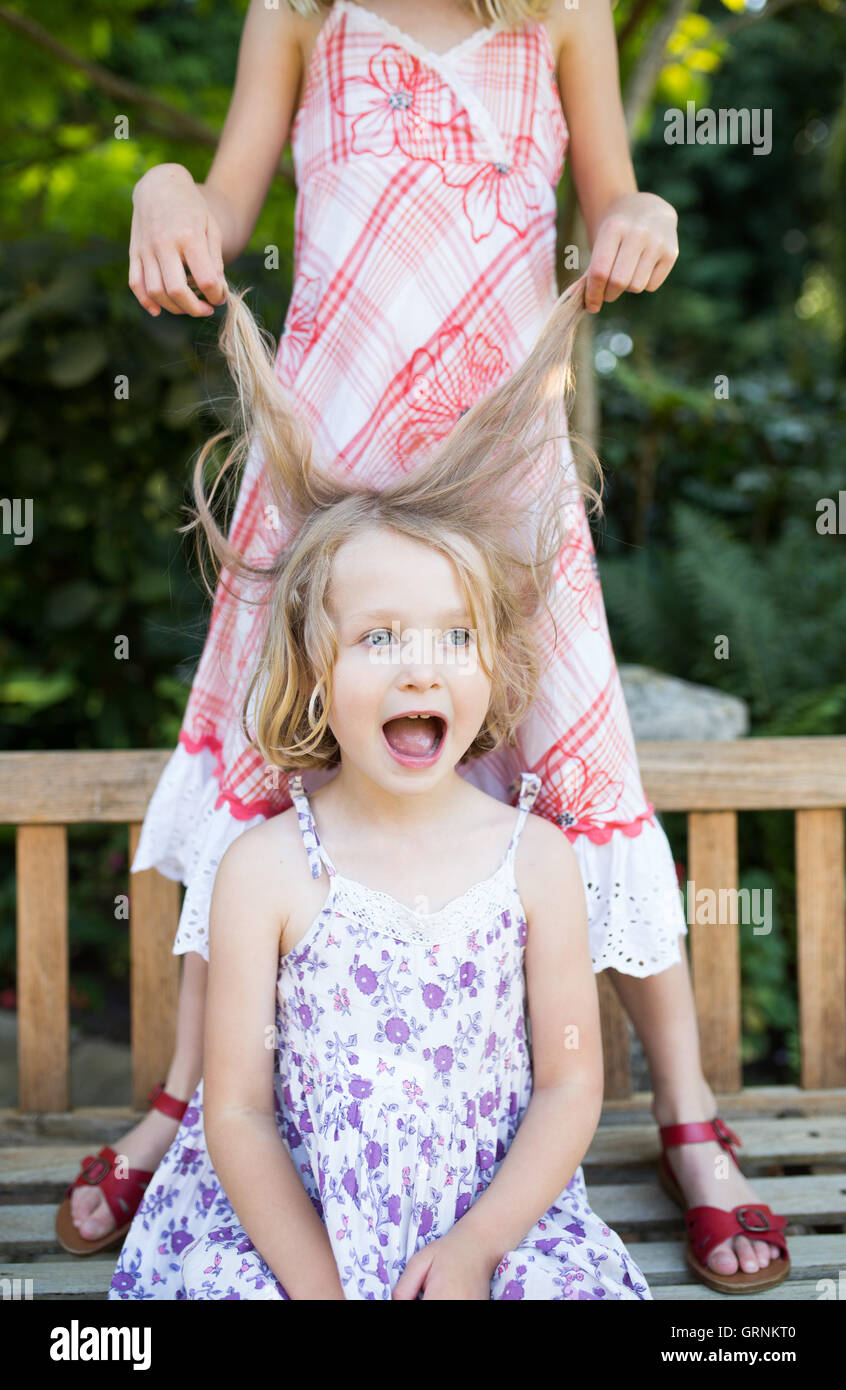 Haare von einem Mädchen Stockfotografie - Alamy
