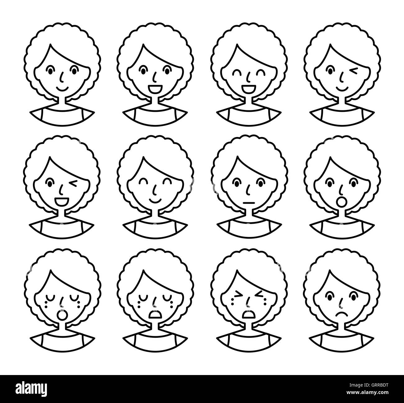 Human emotions collage Stock-Vektorgrafiken kaufen - Alamy