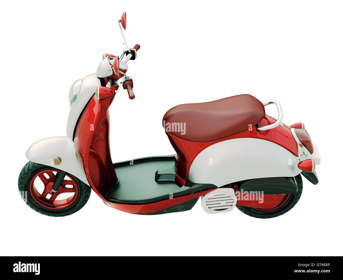 Roter piaggio roller Ausgeschnittene Stockfotos und -bilder - Alamy
