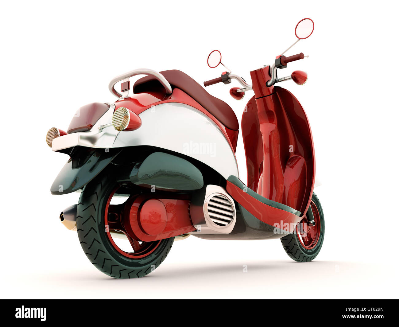Roter piaggio roller Ausgeschnittene Stockfotos und -bilder - Alamy