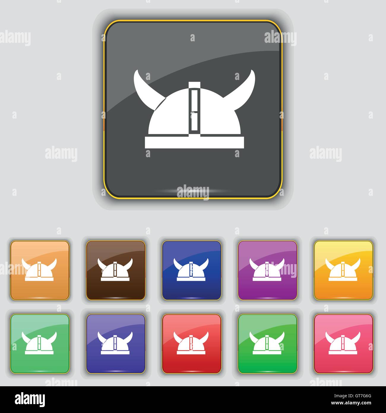 Wikinger Helm Symbol Zeichen. Set mit elf farbigen Buttons für Ihre ...