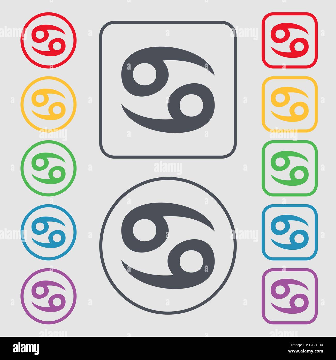 Sternzeichen Krebs Symbol Zeichen. Symbol auf der Runde und ...