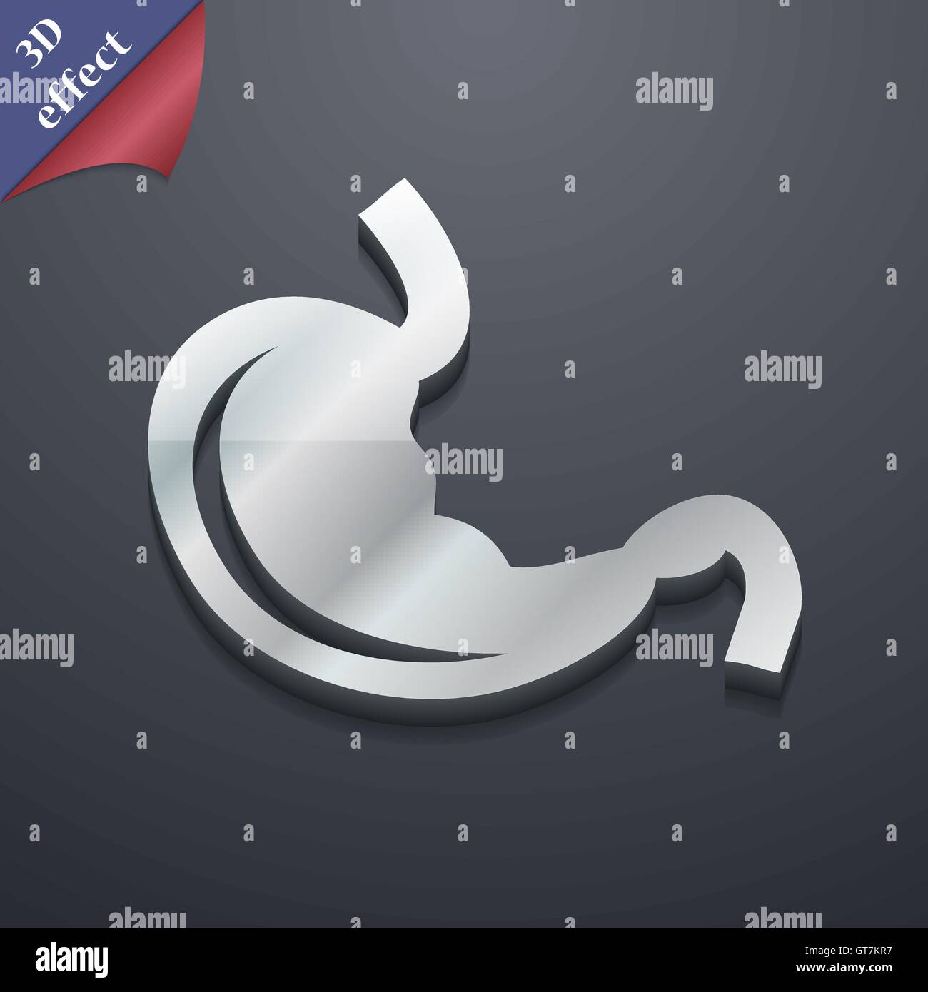 Magen-Symbol Symbol. 3D-Stil. Trendiges, modernes Design mit Platz für ...