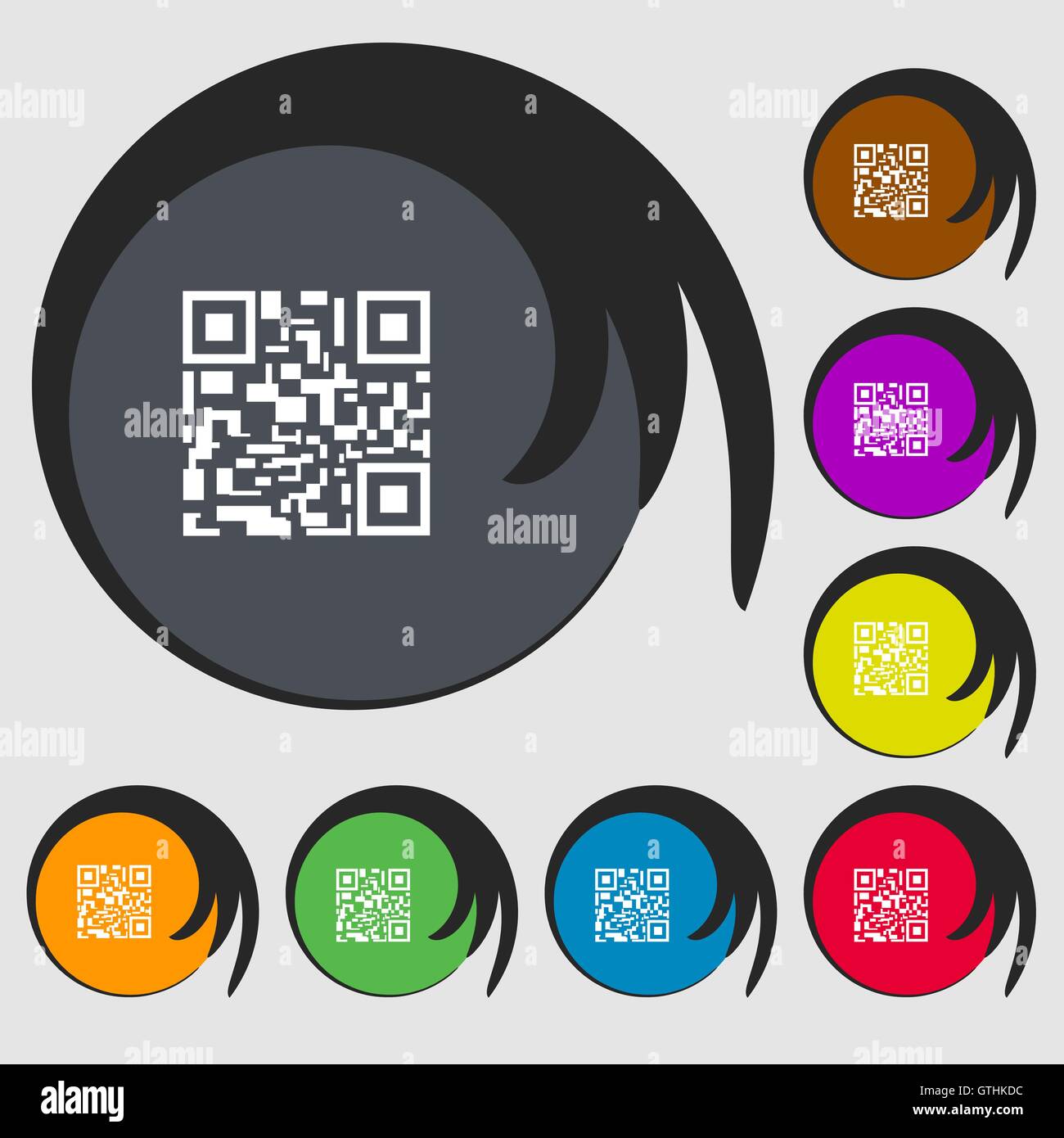 Barcode-Symbol Zeichen. Symbole auf acht farbigen Tasten. Vektor Stock ...