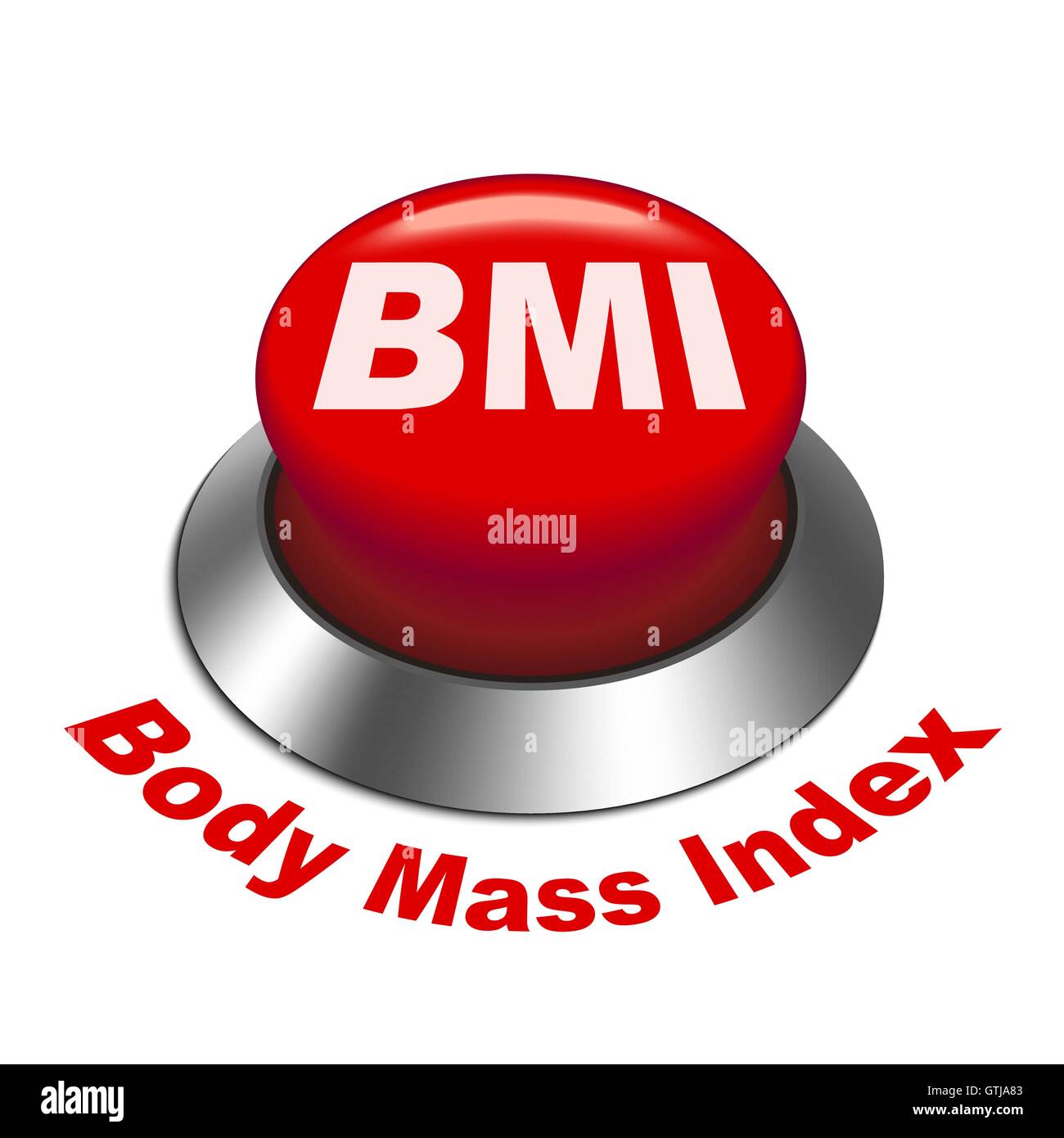 3D Abbildung des BMI (Body Mass Index) Schaltfläche "isoliert" weißen ...