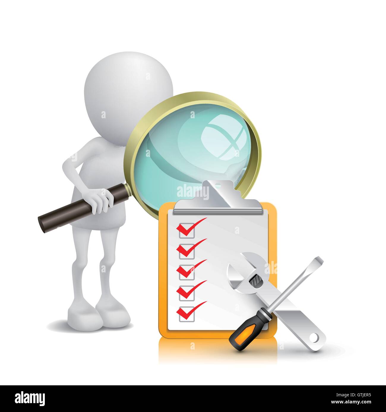 Stick figure checklist Stock-Vektorgrafiken kaufen - Alamy