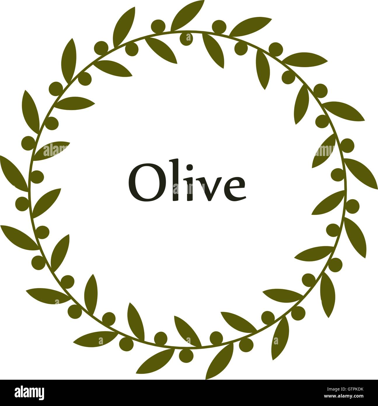 Isolierte Runde grüne Olive Branch-Vektor-Logo. Circlular Form ...