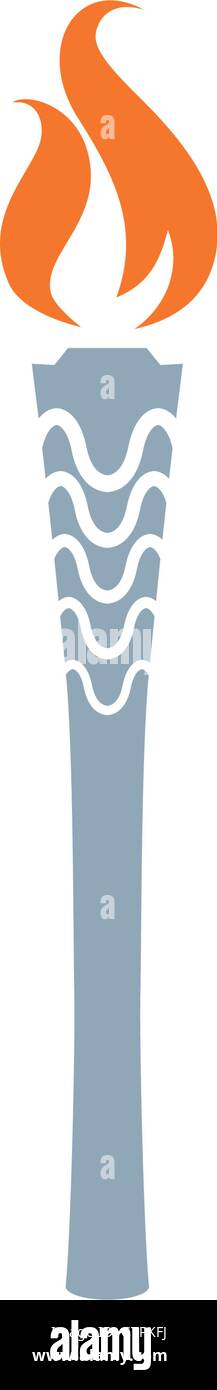 Fackel Vektor Icon isoliert. Olympisches Feuer. Flambeau flachen Stil ...