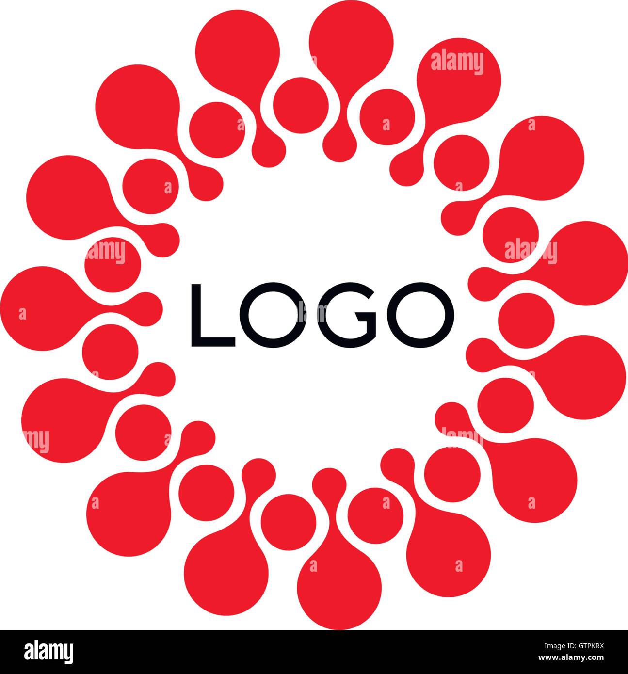 Vektor-isolierte Sonne-Logo-Design-Vorlage. Abstrakte Punkte Symbol ...