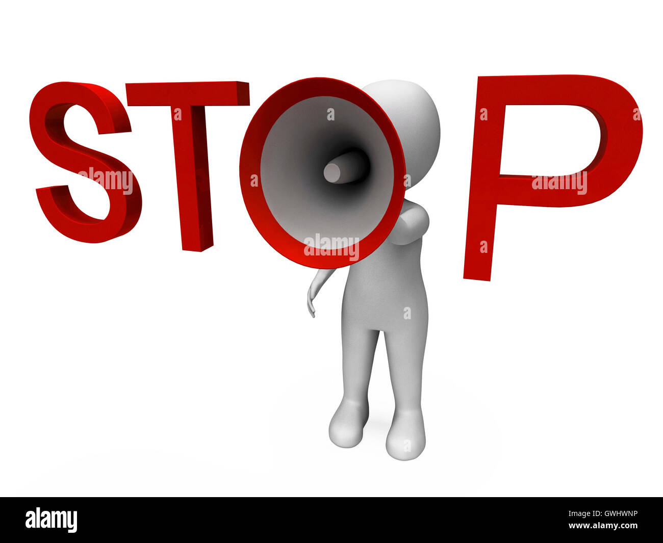 Stop Hailer zeigt stoppen Warnung verweigern und warnen Stockfotografie ...