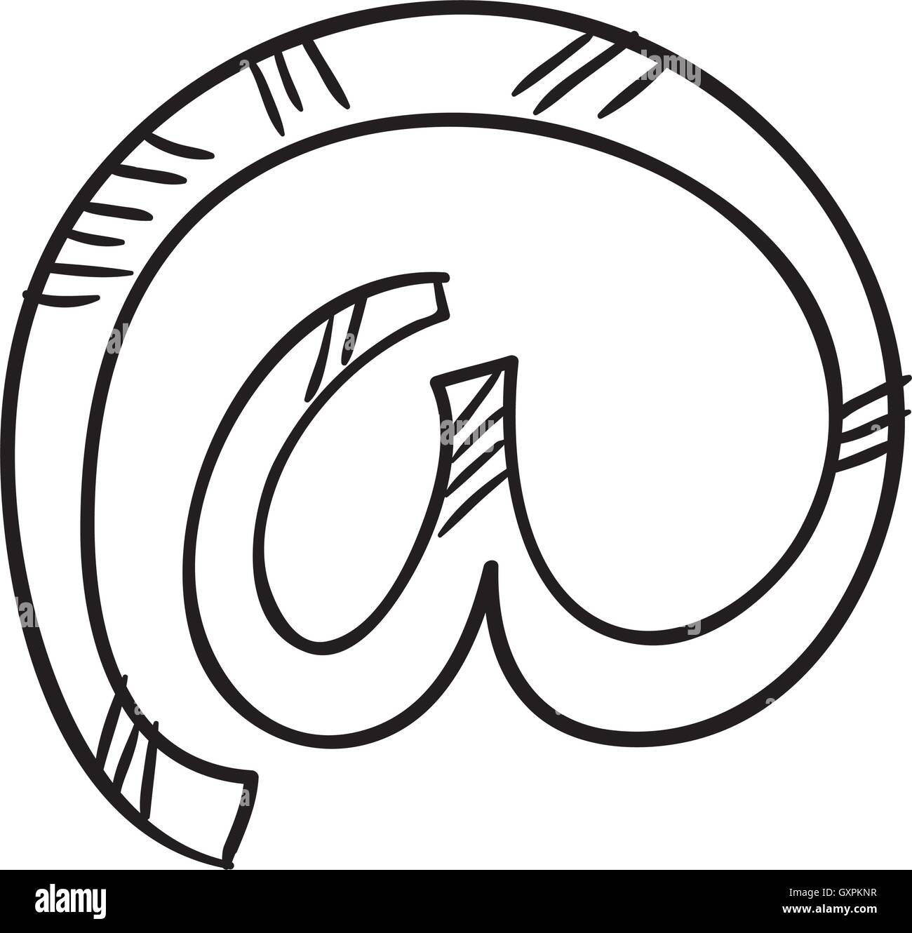 at-Zeichen gezeichnet design Stock-Vektorgrafik - Alamy