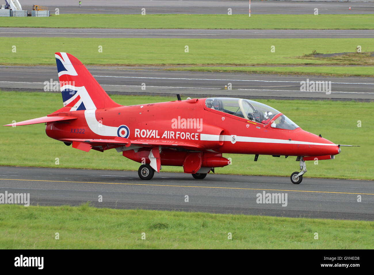 XX322, eine BAe Hawk T1 der Kunstflugstaffel der Royal Air Force, die ...