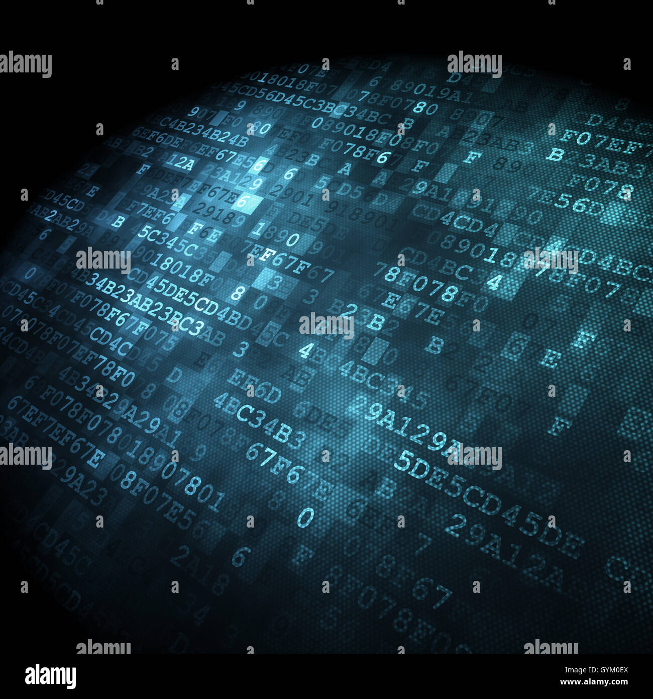 Technologie-Konzept: Hex-Code digital Hintergrund Stockfotografie - Alamy
